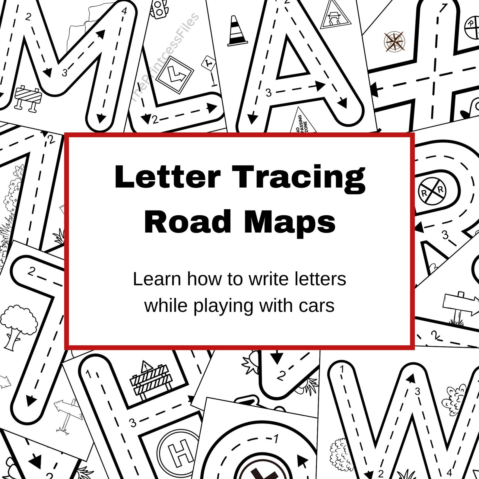 Printable Letter Tracing Maps, Learning While Playing, Letter Roads ...