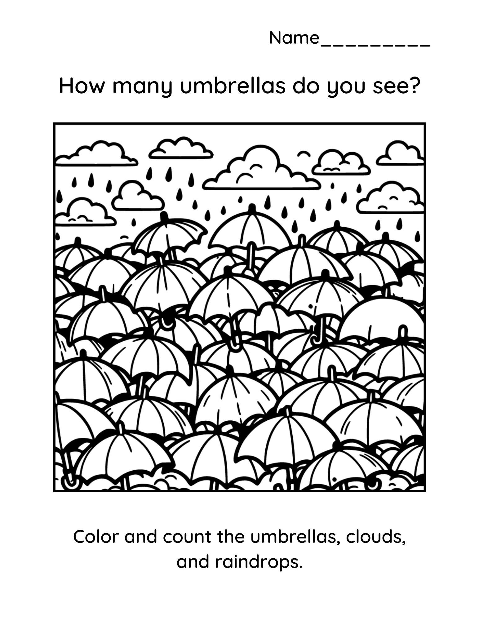 Rainy Day Activity Pages, 1st 2nd Grade Activity Page Set, Printable ...