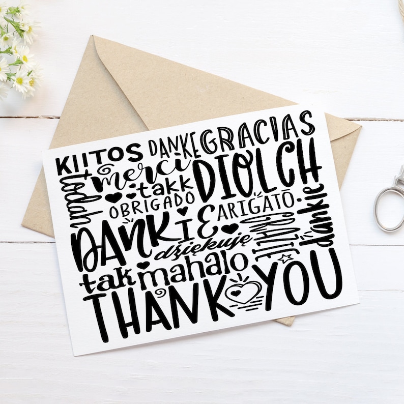 Multilingual Thank You Card: Instant Download, Printable Teacher Cards ...