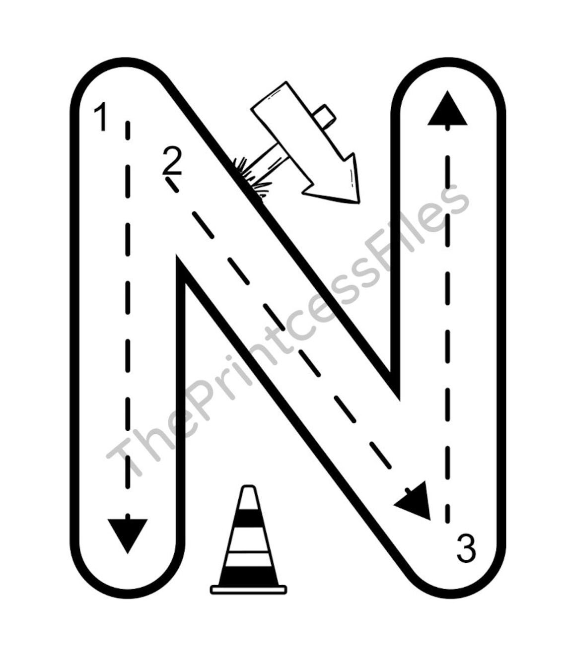 Printable Letter Tracing Maps, Learning While Playing, Letter Roads ...