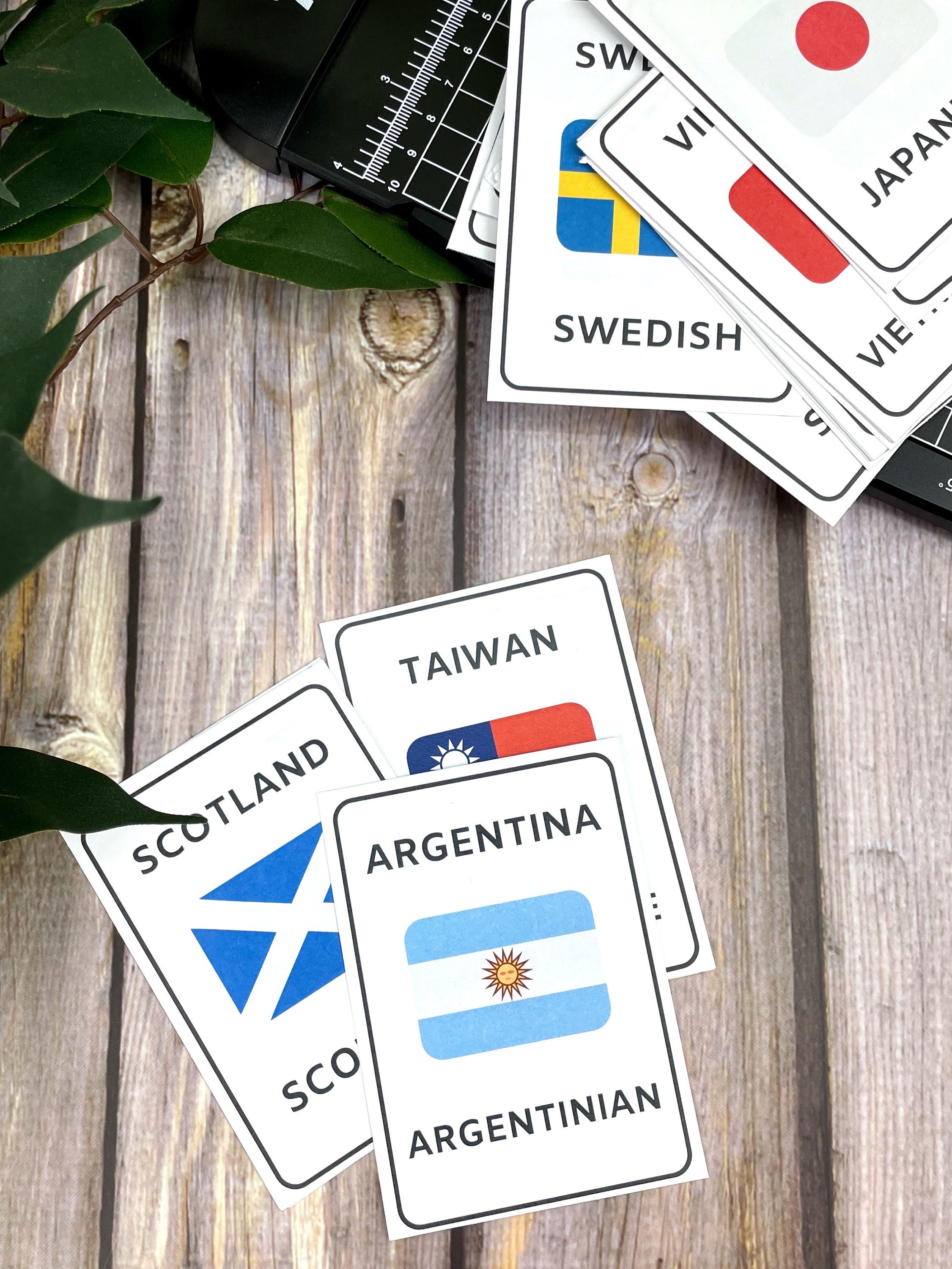 Printable National Flags Flashcards, Countries Nationalities Learning ...