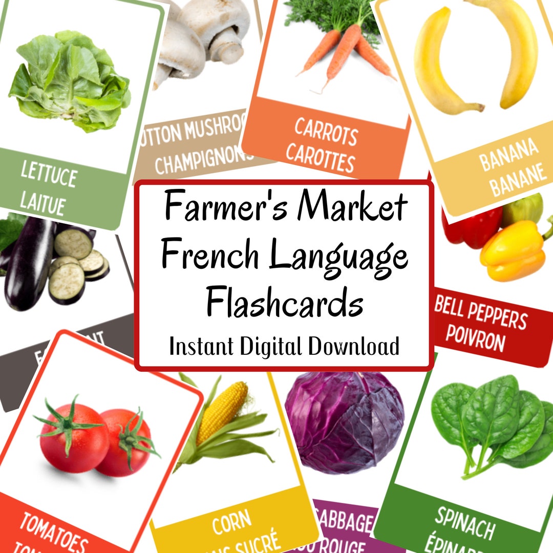 French Food Flashcards: Paris Market Vocabulary (digital Download) - Etsy