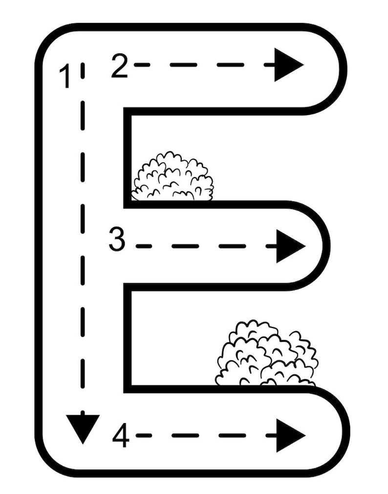 Printable Letter Tracing Maps, Learning While Playing, Letter Roads ...