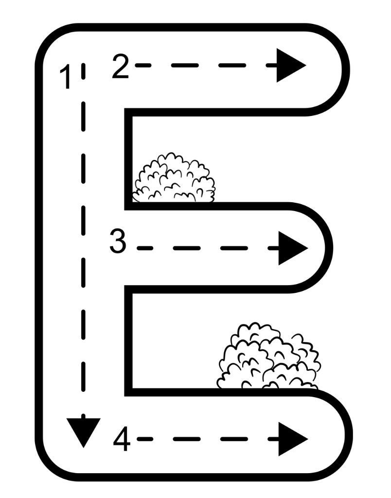 Printable Letter Tracing Maps, Learning While Playing, Letter Roads ...