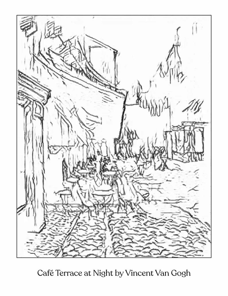 Famous Paintings Coloring Pages, 20 Paintings to Color, Digital ...