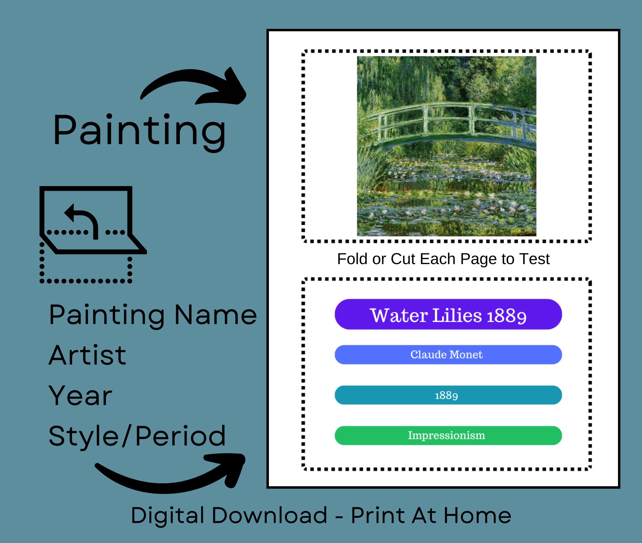 Famous Paintings Flashcards, 50 Paintings Everyone Should Know, Digital ...