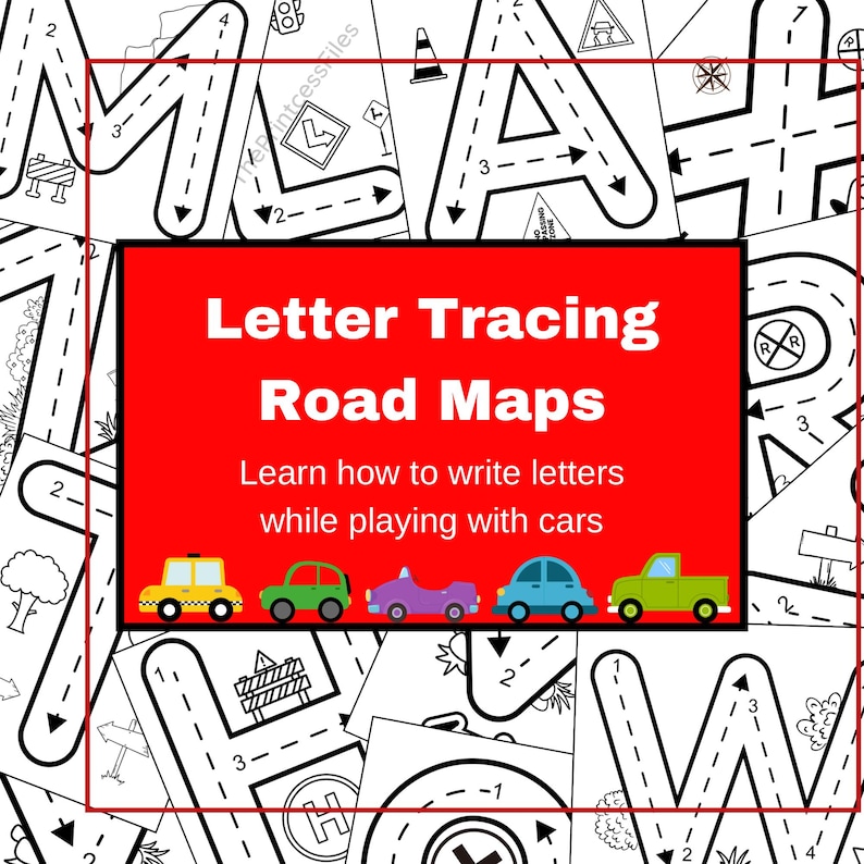 Printable Letter Tracing Maps, Learning While Playing, Letter Roads ...