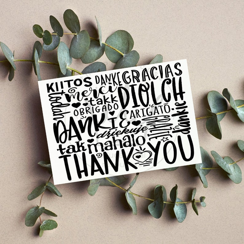 Multilingual Thank You Card: Instant Download, Printable Teacher Cards ...