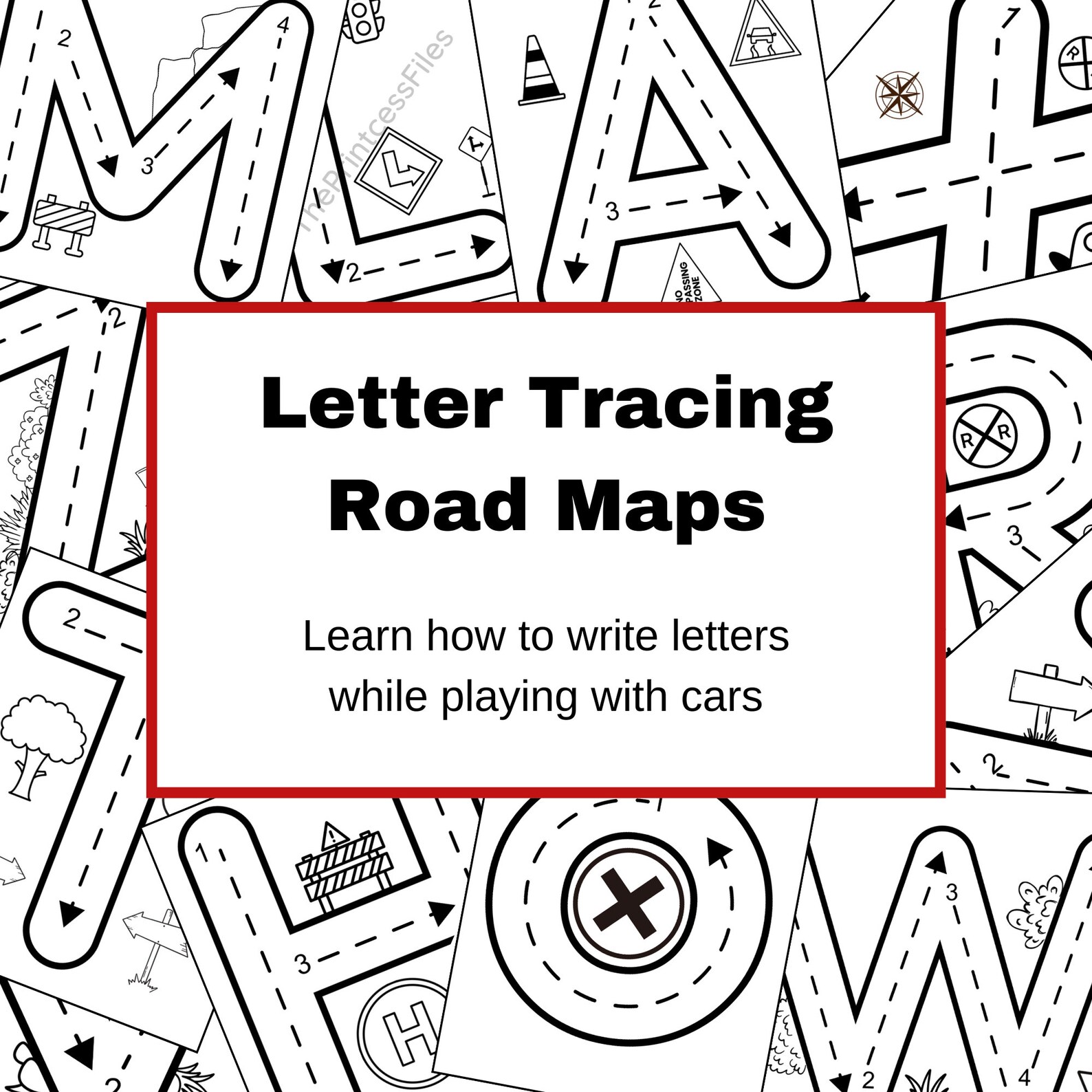 Printable Letter Tracing Maps, Learning While Playing, Letter Roads ...