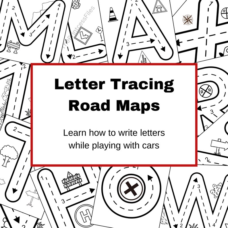 Printable Letter Tracing Maps, Learning While Playing, Letter Roads ...