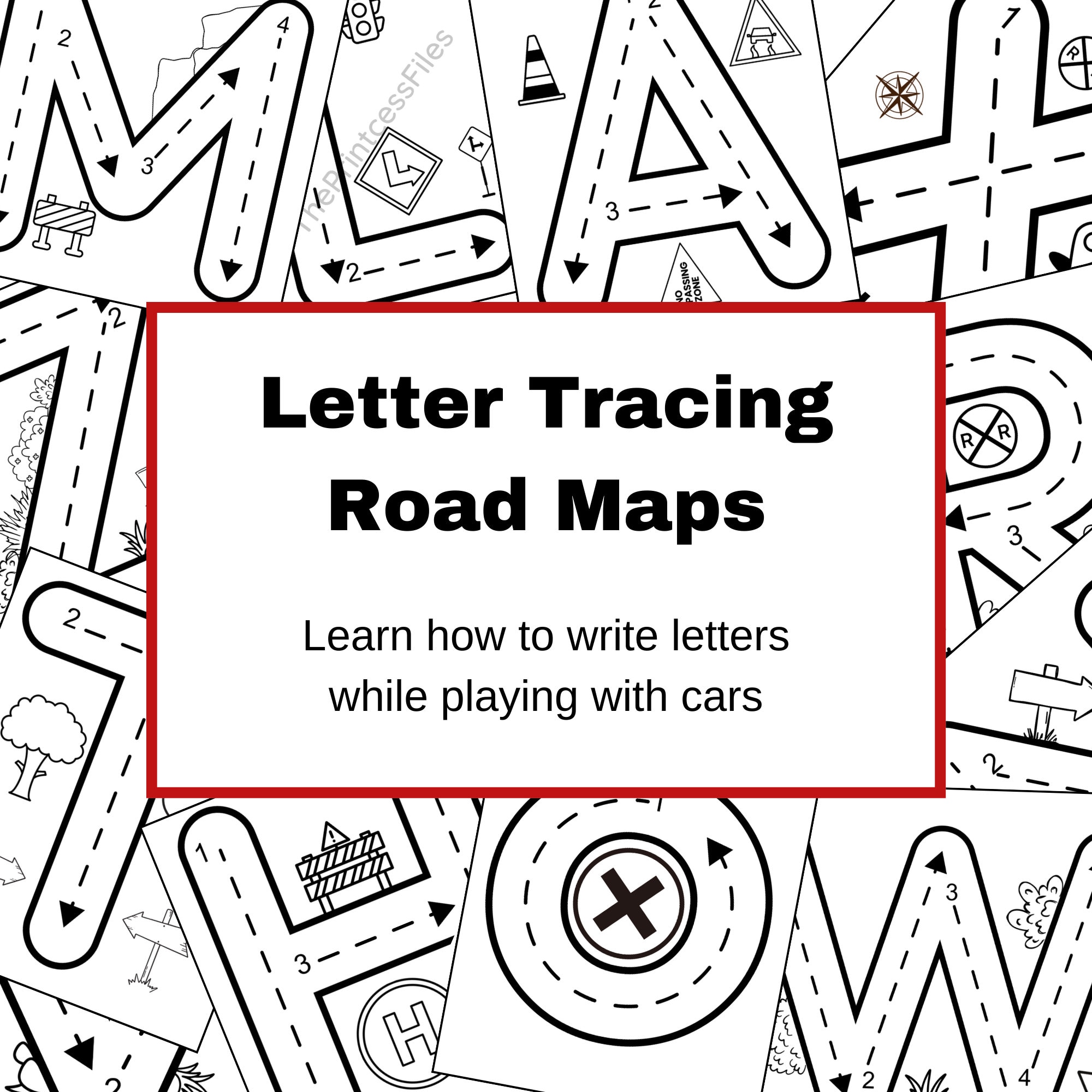 Printable Letter Tracing Maps, Learning While Playing, Letter Roads ...