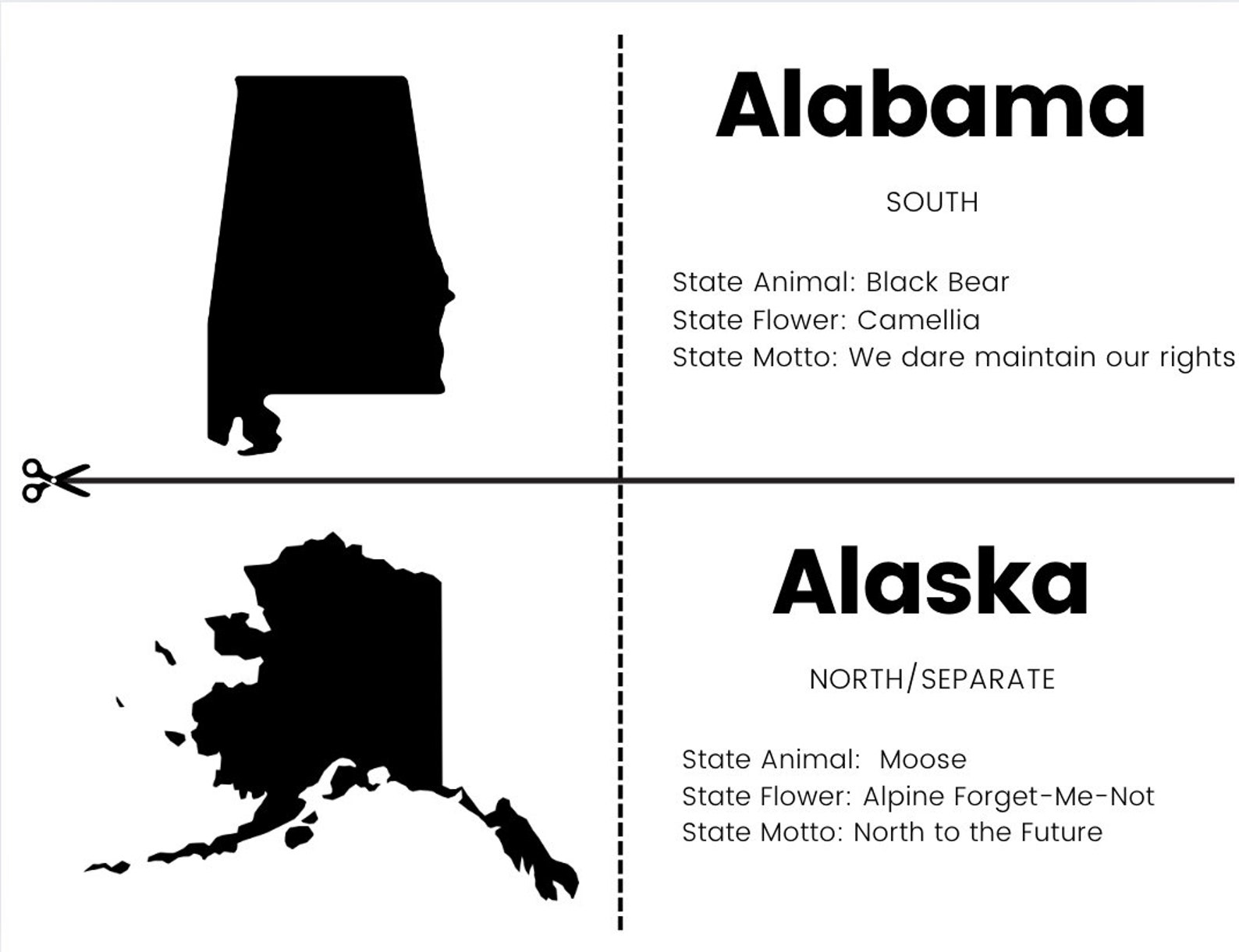 State Geography Flashcards, US States Matching Game Printable Download ...
