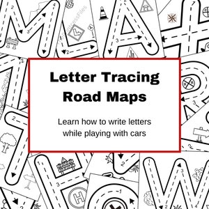 Printable Letter Tracing Maps, Learning While Playing, Letter Roads ...