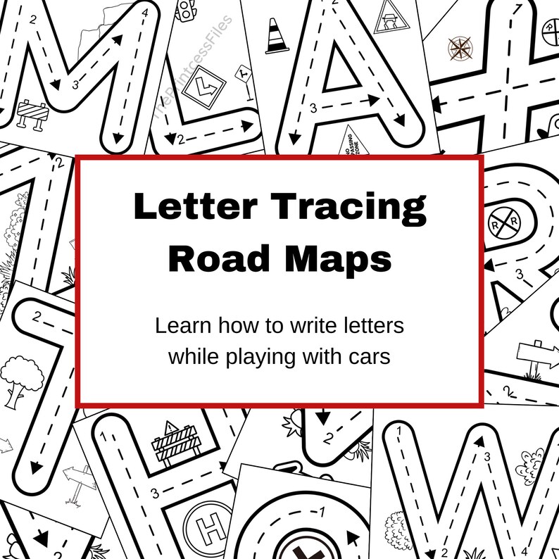 Printable Letter Tracing Maps, Learning While Playing, Letter Roads ...
