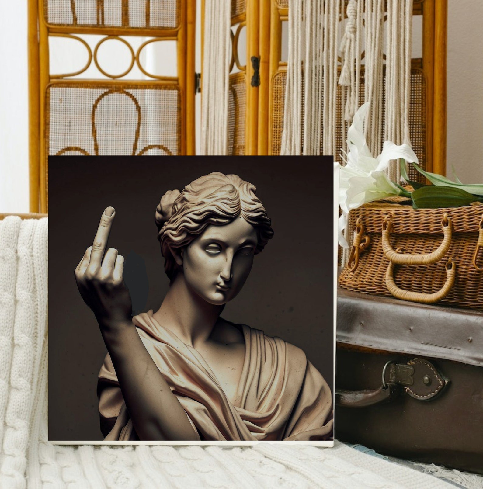 Enchanting Middle Finger Statue digital Art Download Whimsical and ...