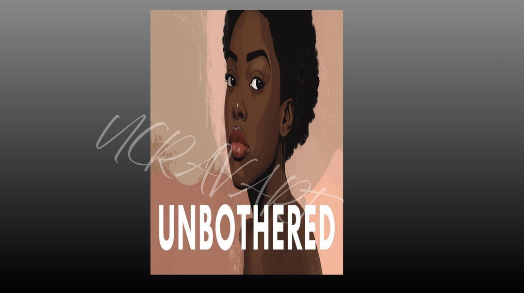 Unbothered Black Woman Abstract Art | Calm Confidence Affirmation Wall ...