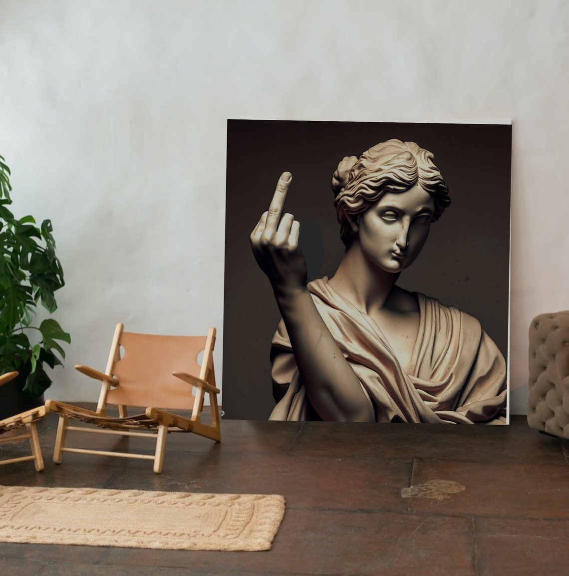 Enchanting Middle Finger Statue -digital Art Download Whimsical and ...
