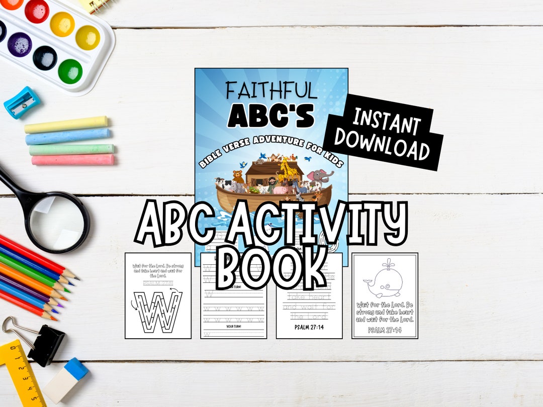 Faithful Abc's Bible Verse Adventure for Kids Coloring Pages Worksheet ...