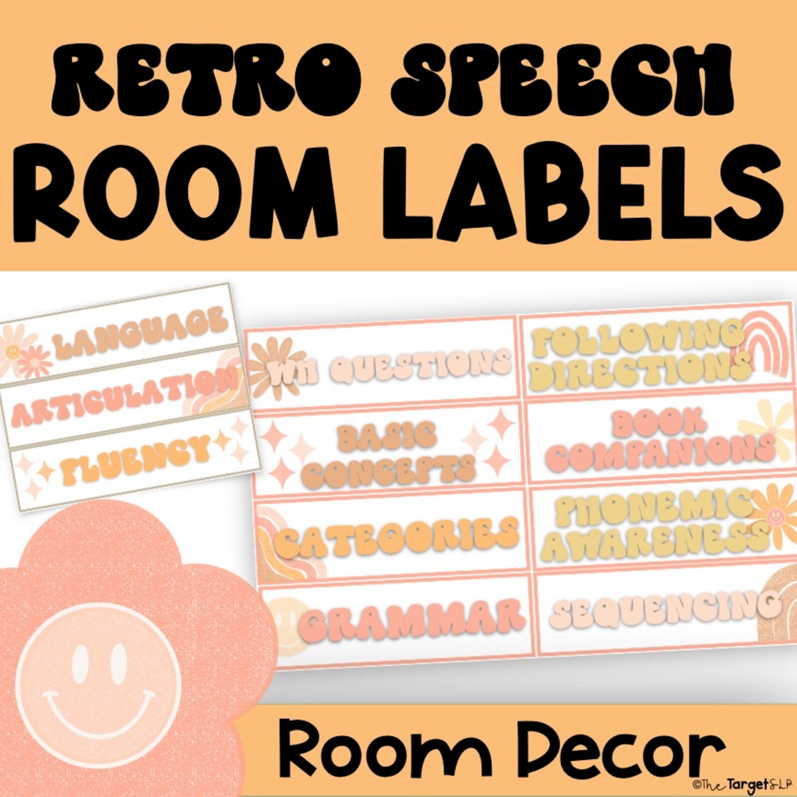 Retro/groovy Speech Therapy Decor for Speech Therapy Room- Wall Signs ...