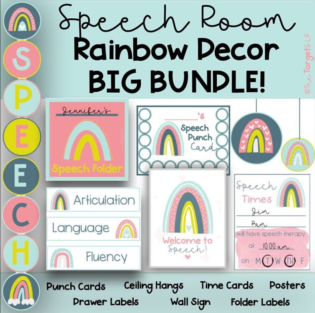 Boho Rainbow Speech Room Decor BIG Bundle- Back to School Ready! - Etsy