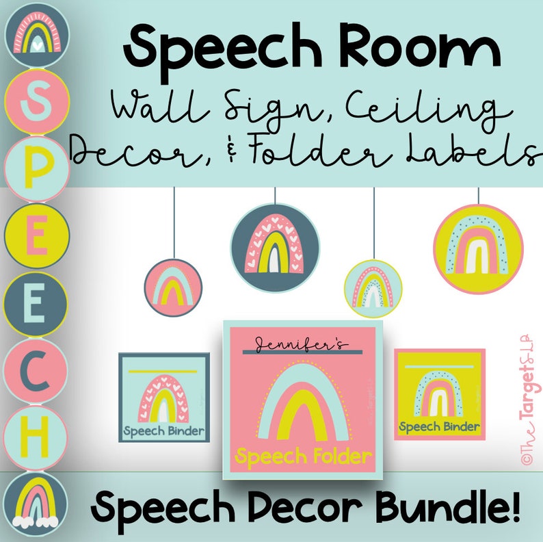 Boho Rainbow Speech Room Decor BIG Bundle- Back to School Ready! - Etsy