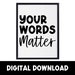 Your Words Matter SVG -DIY Speech Therapy Shirts, Signs, Posters, Totes ...