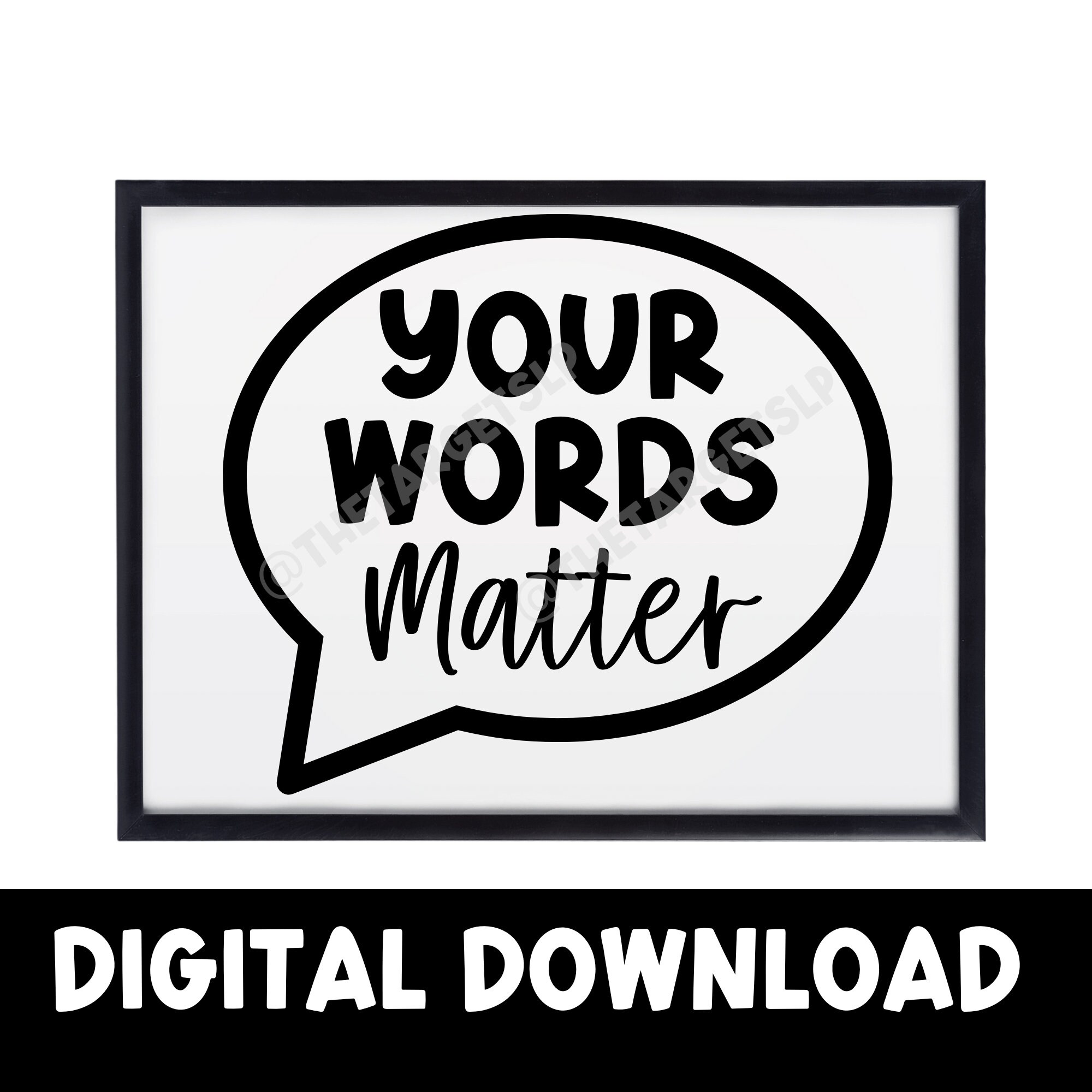 Your Words Matter Speech Bubble Svg/png -DIY Speech Therapy Shirts ...