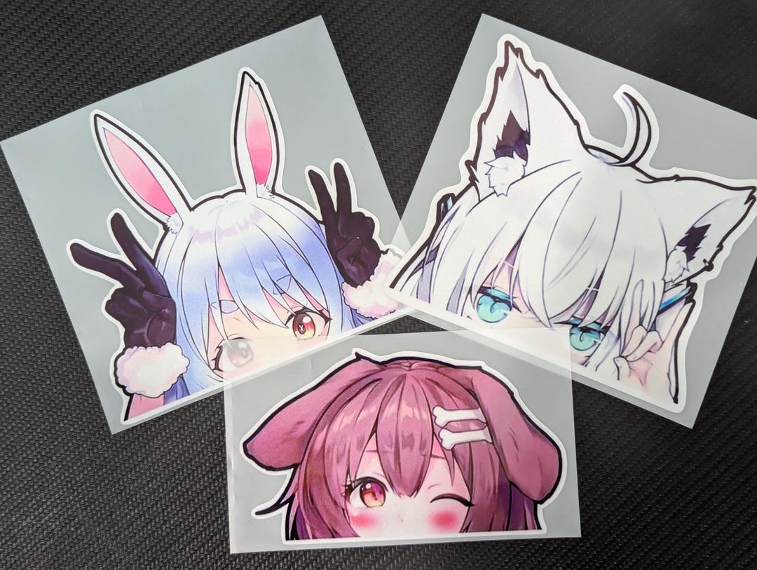 Cute Anime Girl Car Stickers - Cute Cat Girl Dog Girl Bunny Girl JDM ...