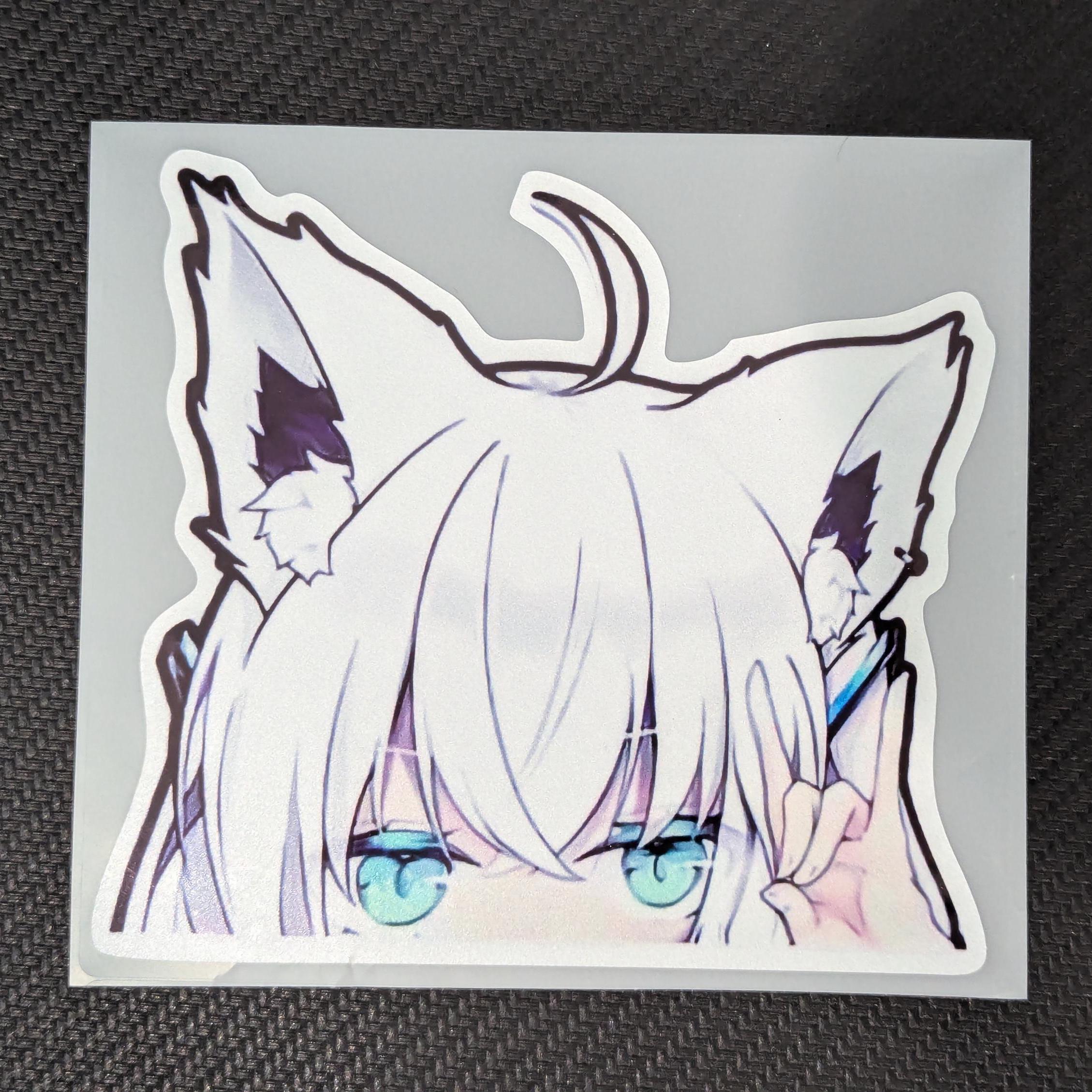 Cute Anime Girl Car Stickers - Cute Cat Girl Dog Girl Bunny Girl JDM ...