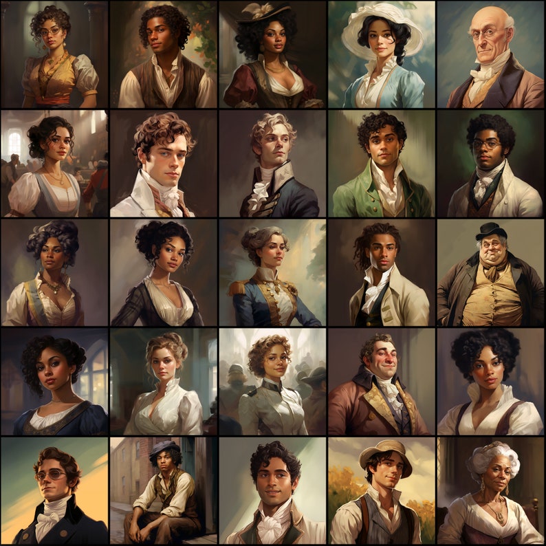 Assorted Heroes and Npcs - Regency Romance Pack 2: 60 Heroes, NPC ...