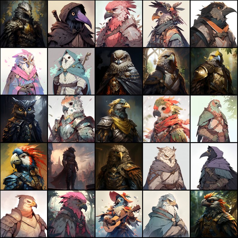 Assorted Heroes and Npcs - Birdfolk Pack: 60 Heroes, NPC Illustrations ...