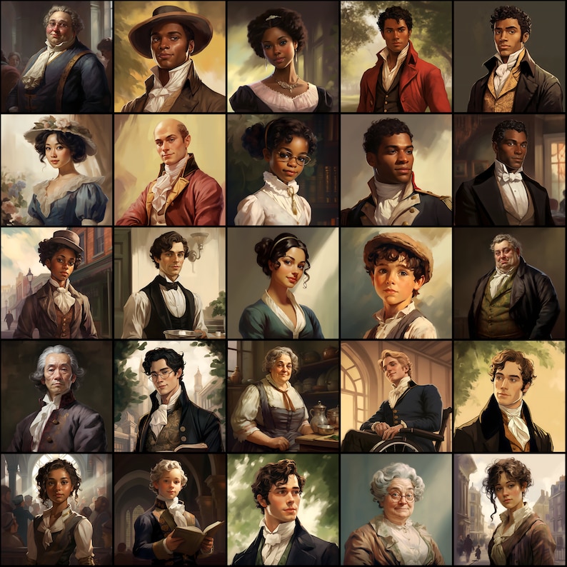 Assorted Heroes and Npcs - Regency Romance Pack 2: 60 Heroes, NPC ...