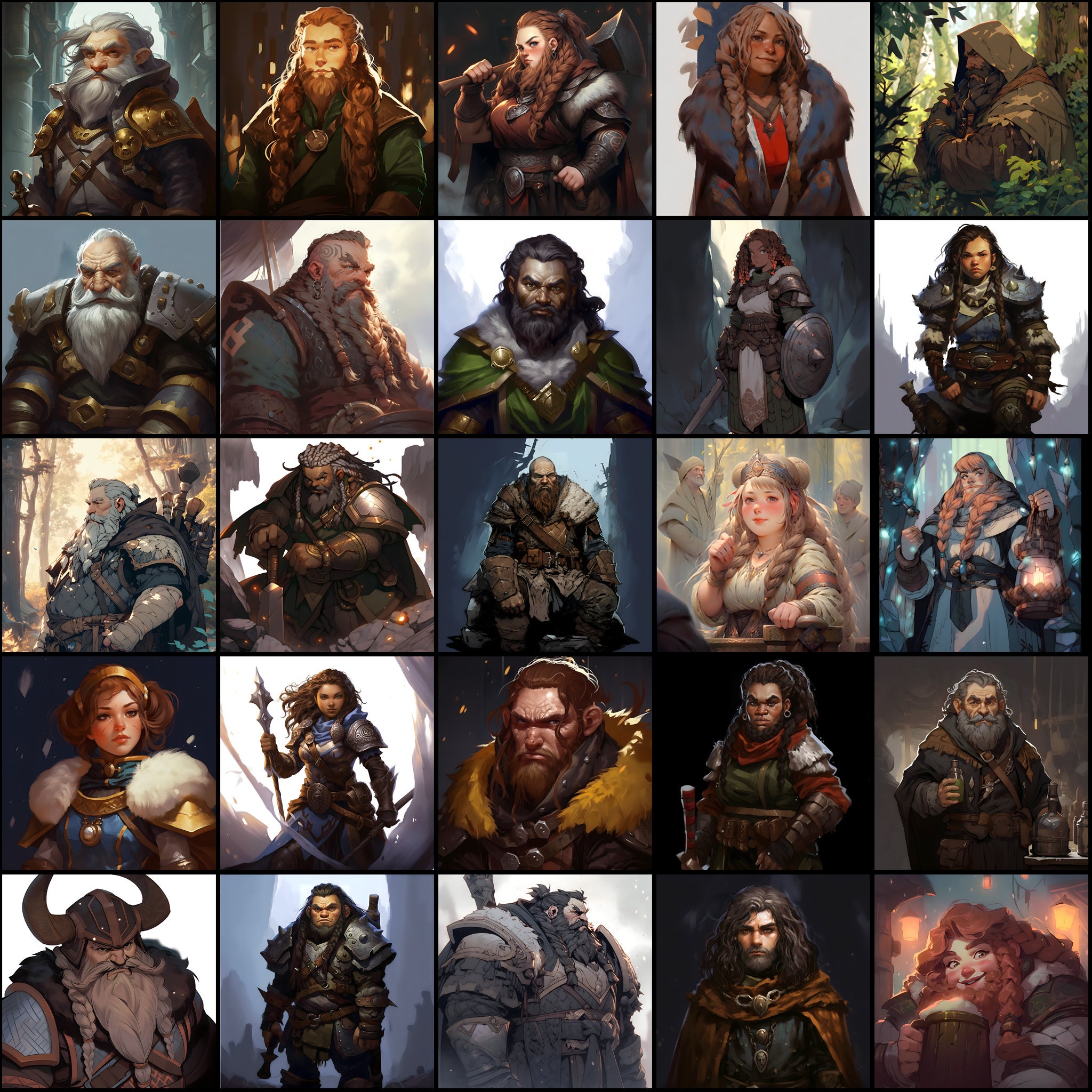 Assorted Heroes and Npcs - Dwarf Pack: 60 Heroes, NPC Illustrations ...