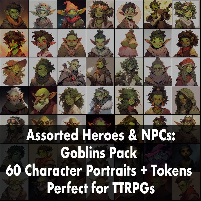 Assorted Heroes and Npcs - Goblins: 60 Heroes, NPC Illustrations ...