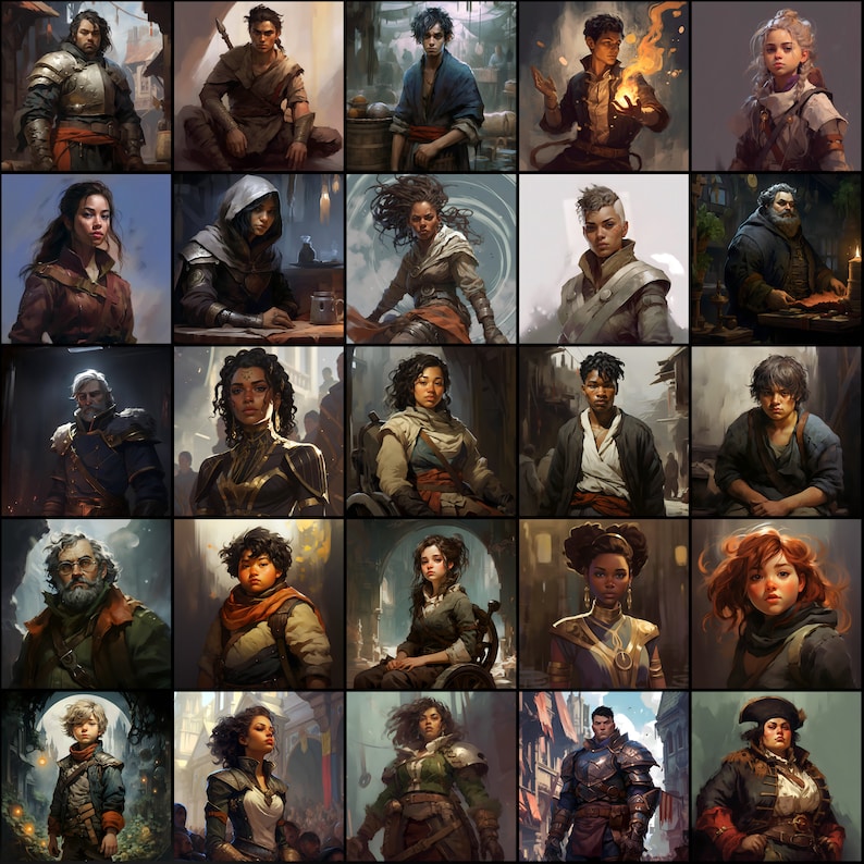 Assorted Heroes and Npcs Pack 1: 60 Heroes, NPC Illustrations ...