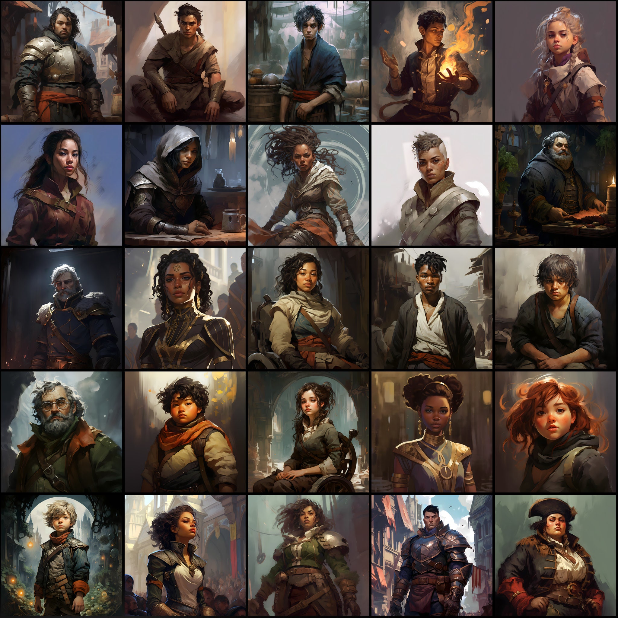 Assorted Heroes and Npcs Pack 1: 60 Heroes, NPC Illustrations ...