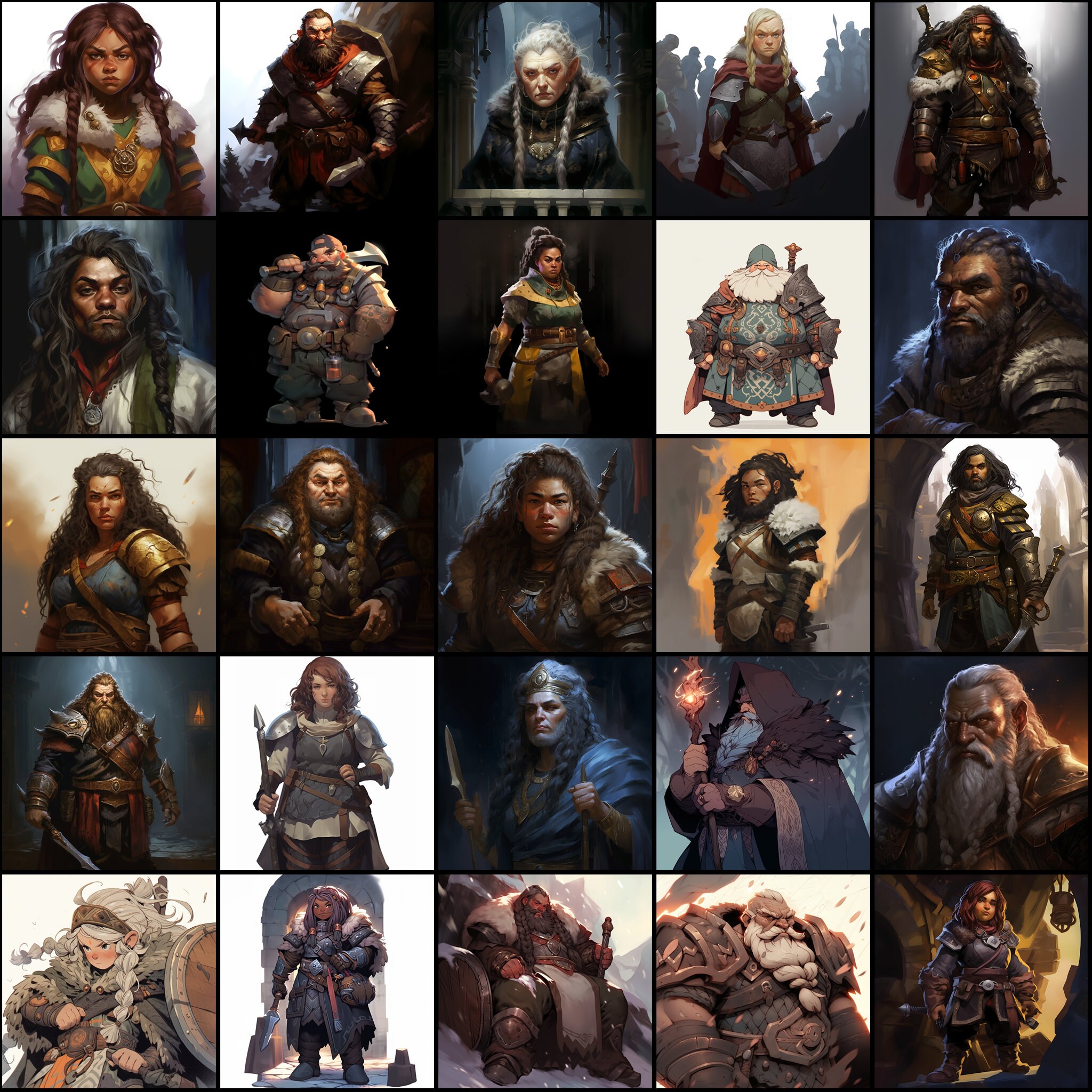 Assorted Heroes and Npcs - Dwarf Pack: 60 Heroes, NPC Illustrations ...