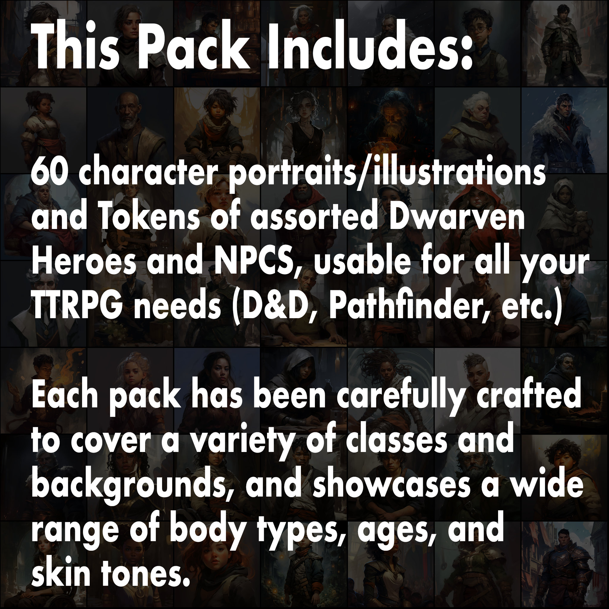 Assorted Heroes and Npcs - Dwarf Pack: 60 Heroes, NPC Illustrations ...