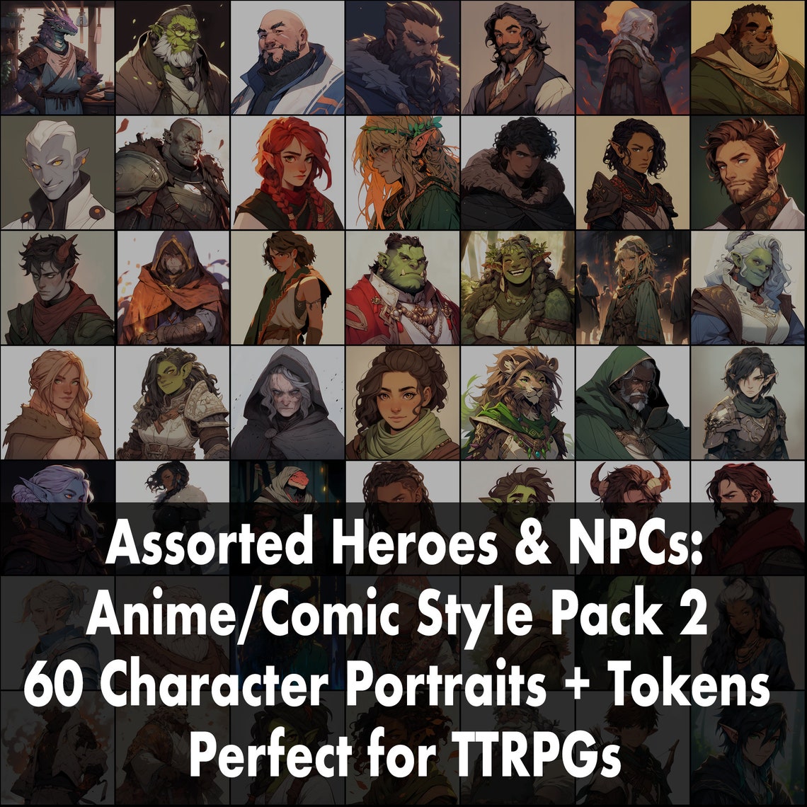 Anime Hero & NPC Art: 60 TTRPG Character Tokens (digital Download) - Etsy