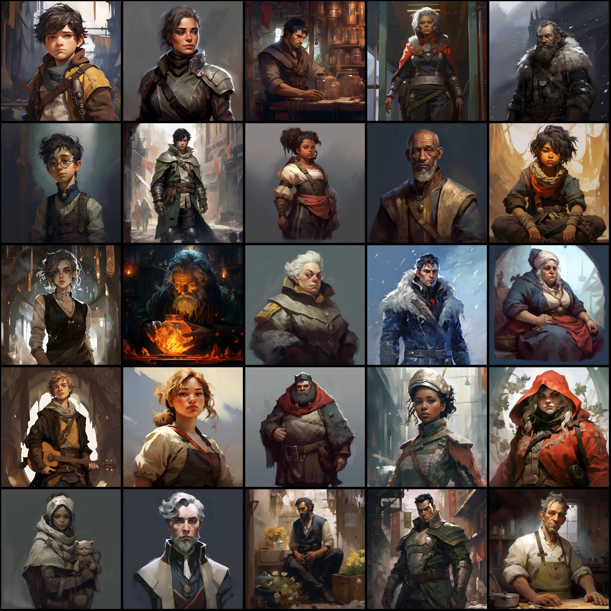 Assorted Heroes and Npcs Pack 1: 60 Heroes, NPC Illustrations ...