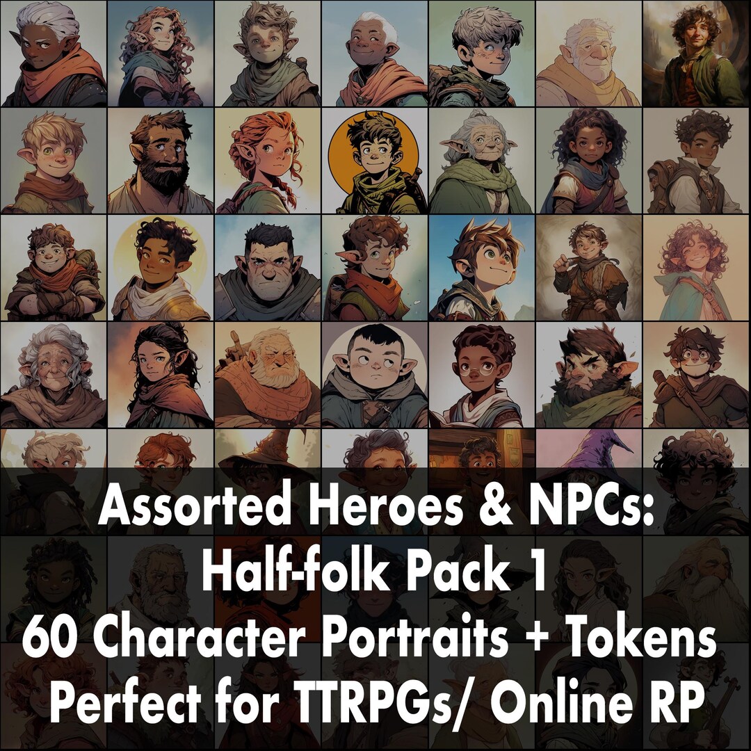 Assorted Heroes and Npcs - Half-folkpack 1: 60 Heroes, NPC ...