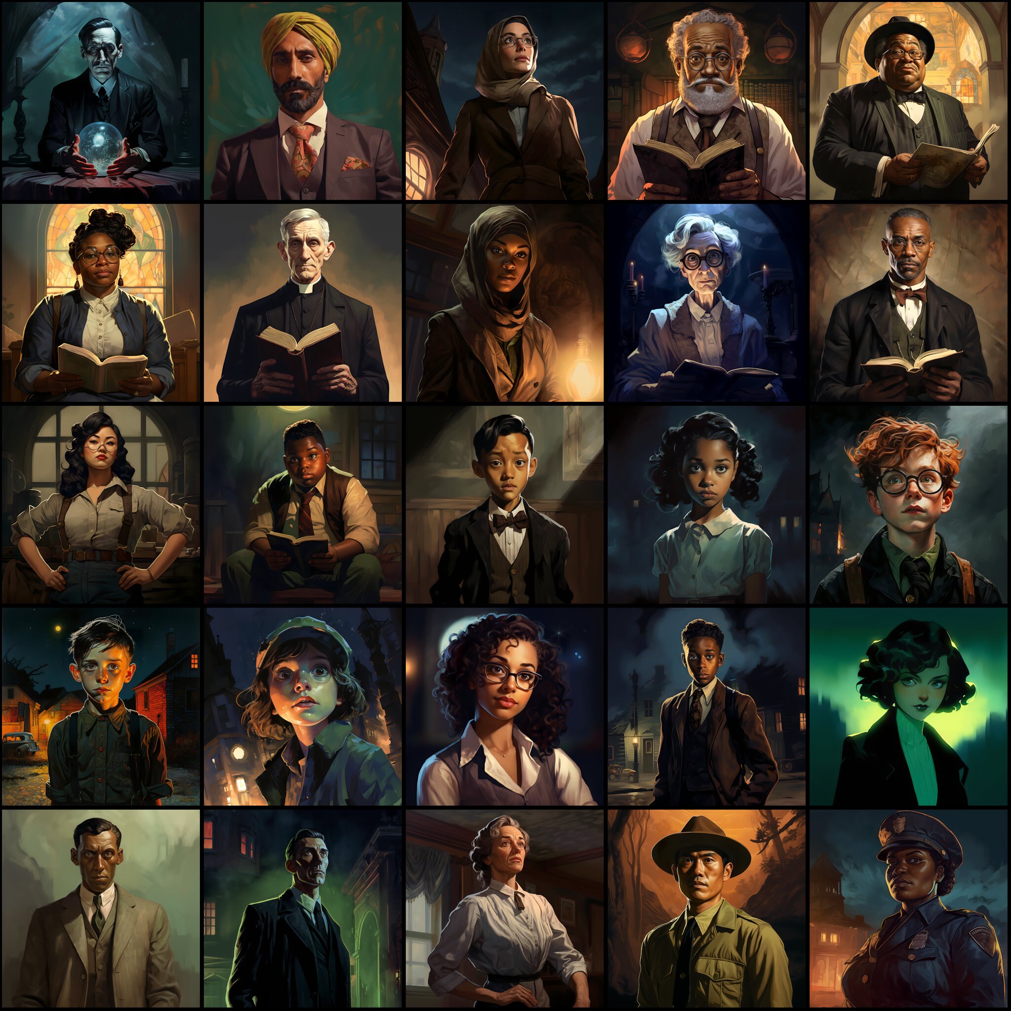 Assorted Heroes and Npcs - Lovecraftian/noir Pack 2: 60 Heroes, NPC ...