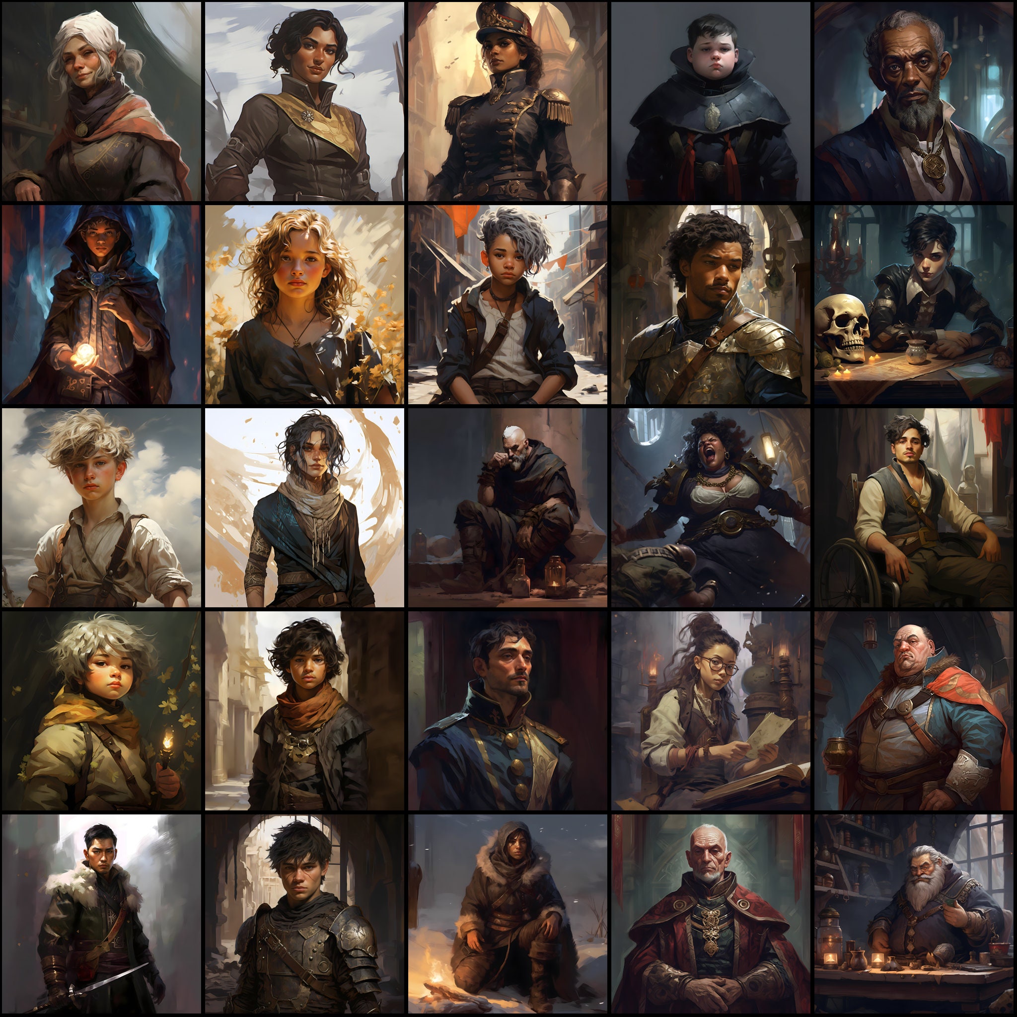 60 TTRPG Human Hero & NPC Portraits: Character Art Tokens (digital ...