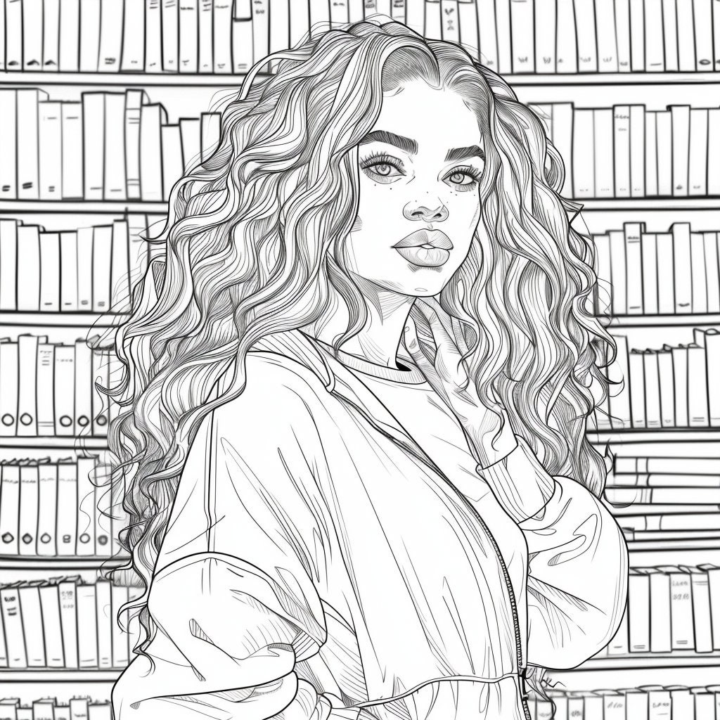 Beautiful Intellectual Black Girl Coloring Pages - Afro Coloring Pages ...