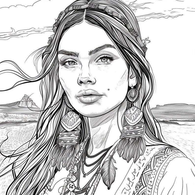 Beautiful Luxury BIPOC Coloring Pages - POC Coloring Pages - Etsy