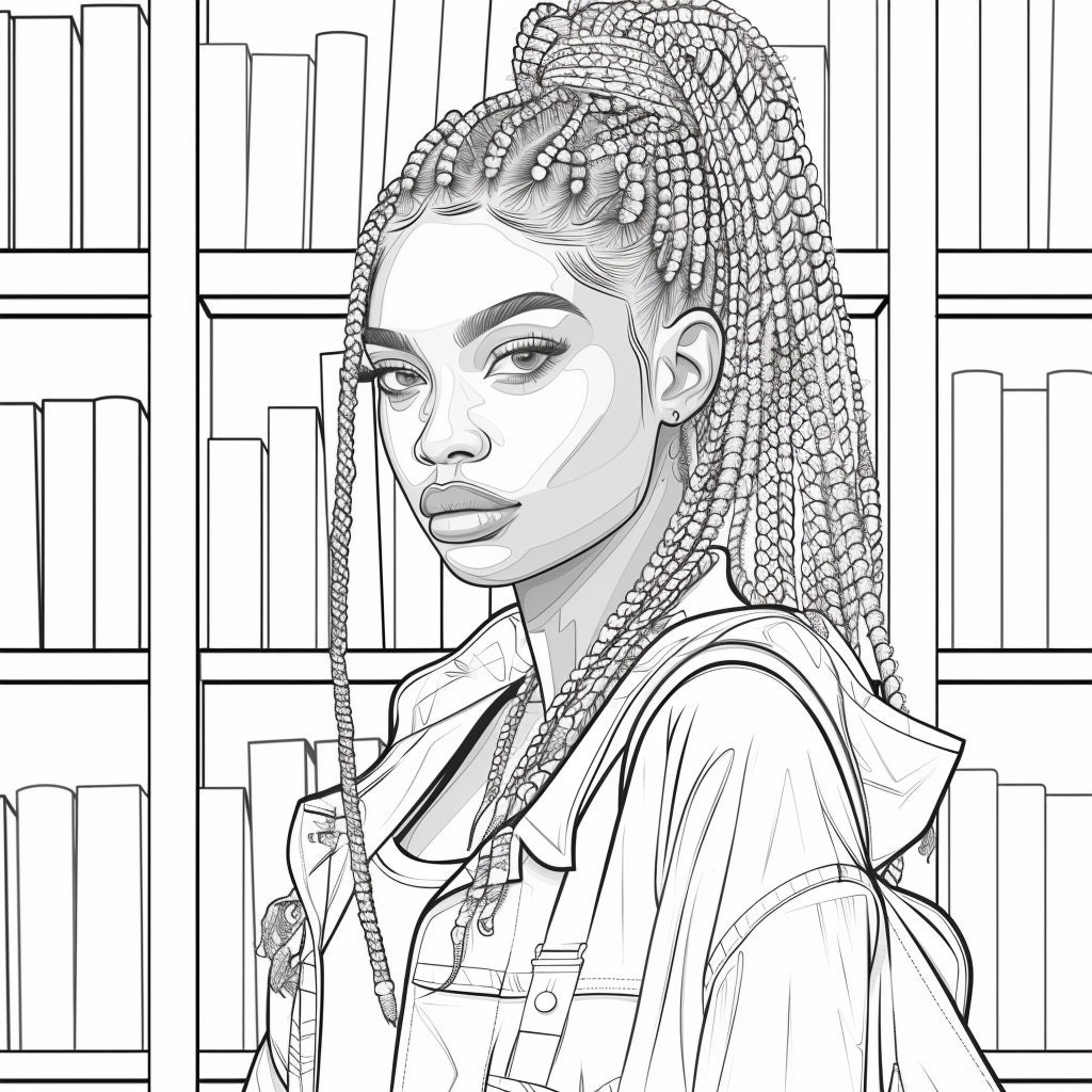 Beautiful Intellectual Black Girl Coloring Pages - Afro Coloring Pages ...