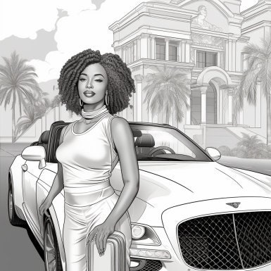 Beautiful Luxury Black Girl Coloring Pages - Afro Coloring Pages - Etsy
