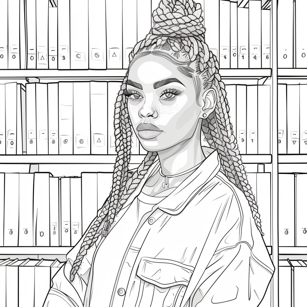 Beautiful Intellectual Black Girl Coloring Pages - Afro Coloring Pages ...