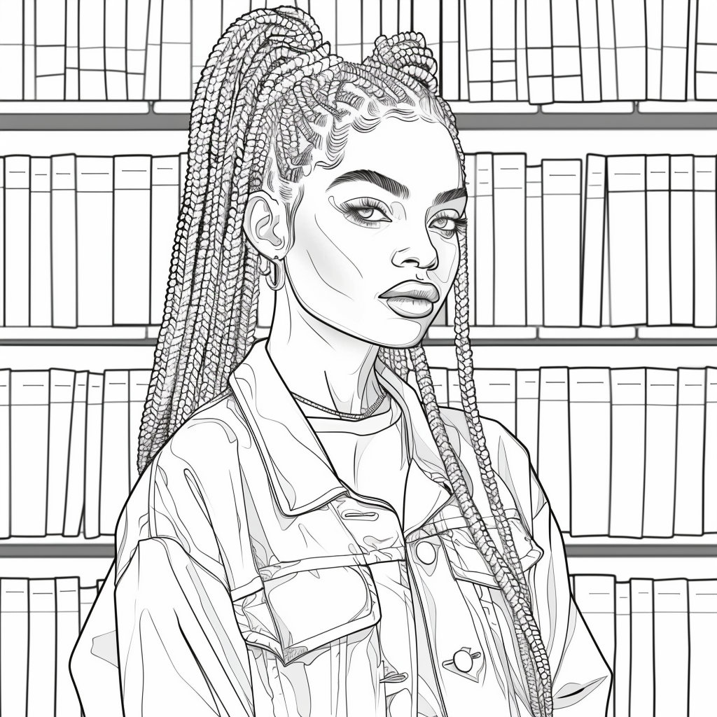 Beautiful Intellectual Black Girl Coloring Pages - Afro Coloring Pages ...