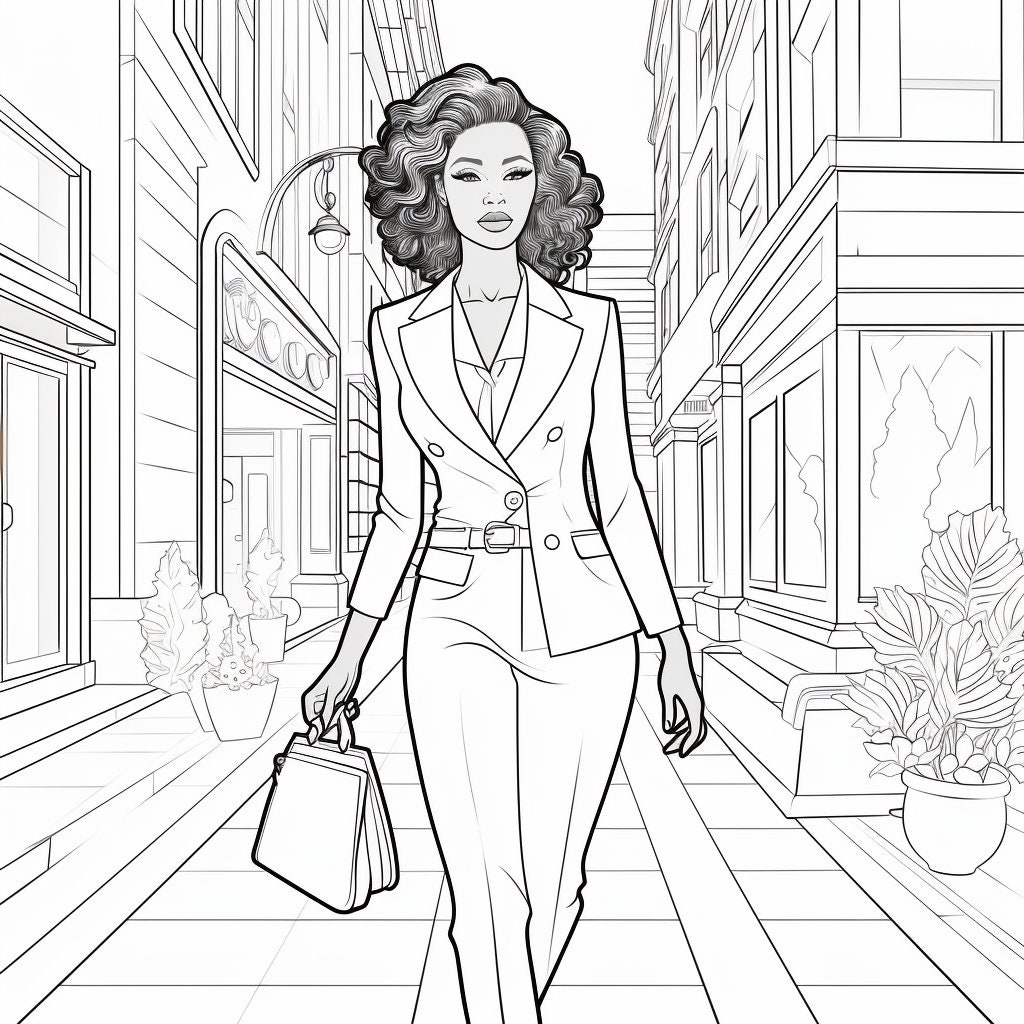 Beautiful Luxury Black Girl Coloring Pages - Afro Coloring Pages - Etsy